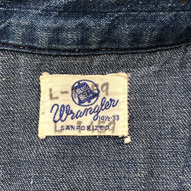 WRANGLER 27MW DENIM WESTERN SHIRT 60S 「斜めベルタグ、イチゴ WRANGLER 27MW DENIM WESTERN SHIRT 60S 「斜めベルタグ、イチゴ